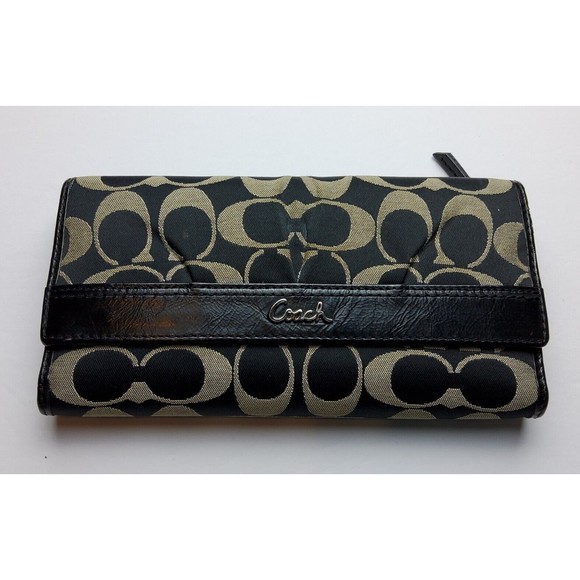 Coach | Bags | Coach Signature Full Size Snap Wallet With Checkbook ...
